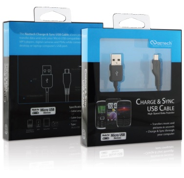 כבל איכותי Micro USB באורך מטר מבית Naztech