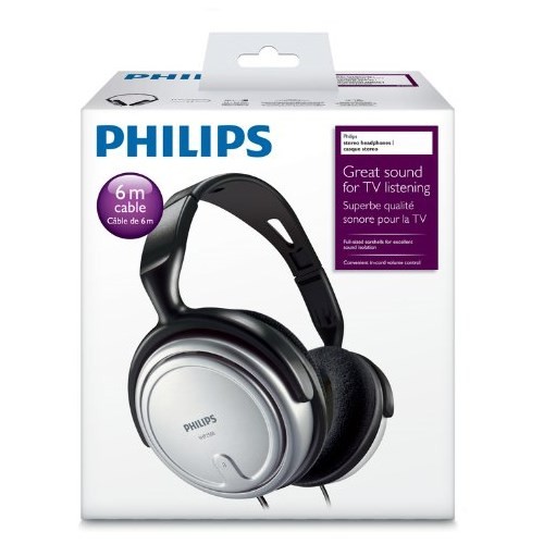 אוזניות לטלוויזיה עם כבל 6 מטר Philips SHP2500
